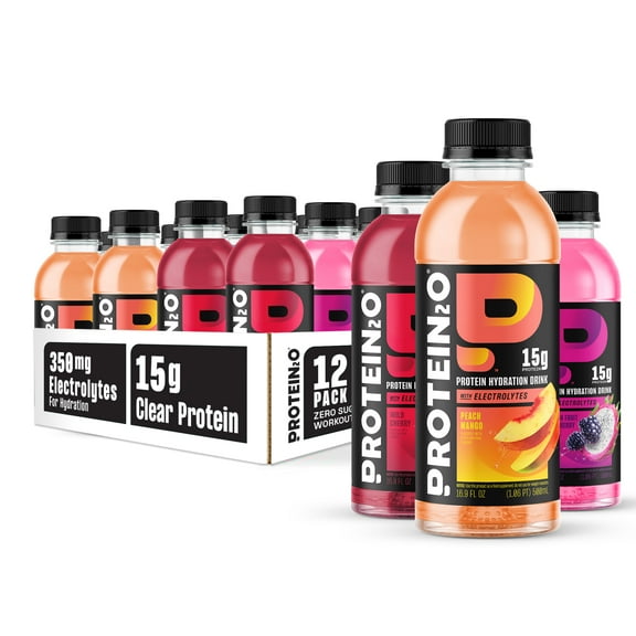 Protein2o + Energy, Protein Infused Water, Blueberry Raspberry, 15g ...