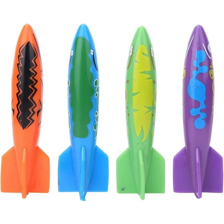 TILIYHELLO 4 Pcs Shipwreck Diving Torpedo Pool Toys PVC Underwater ...