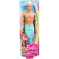 Barbie Dreamtopia Merman Doll, Blonde with Pink Seashell Necklace ...
