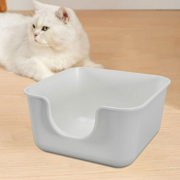 Open Litter Pans Kitten Cage Indoor Cats Pet Litter Tray White - Walmart.ca