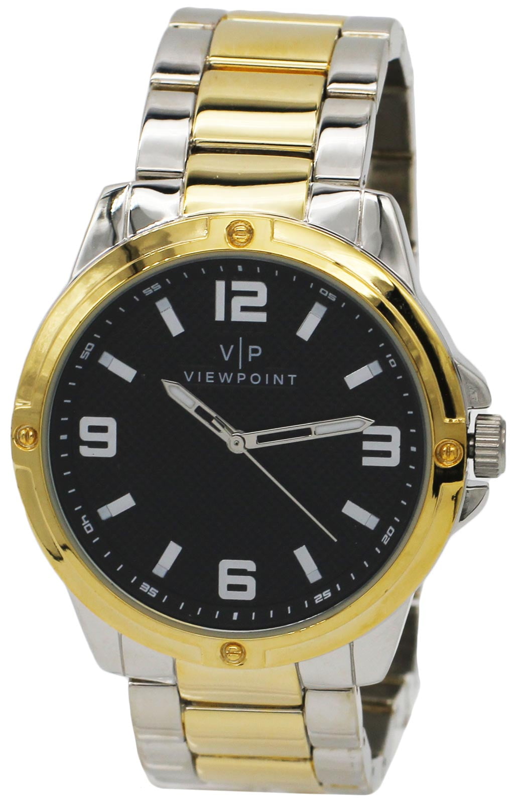 Viewpoint by Timex AA3D81300 Men's Black Analog Watch Two-Tone Steel ...