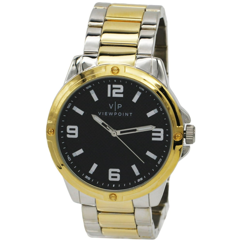 Timex - Viewpoint by Timex AA3D81300 Men's Black Analog Watch Two-Tone ...