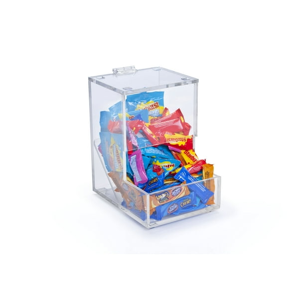 Clear Acrylic Candy Dispenser with Hinged Lid, Single Compartment, 6 x ...