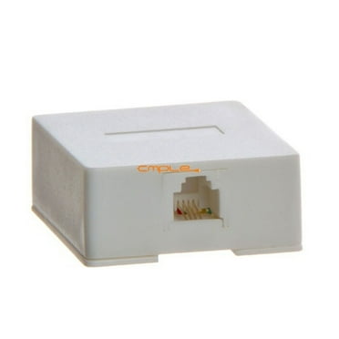 Leviton White 6-Wire Surface Mount Phone Jack Telephone C2645-W ...