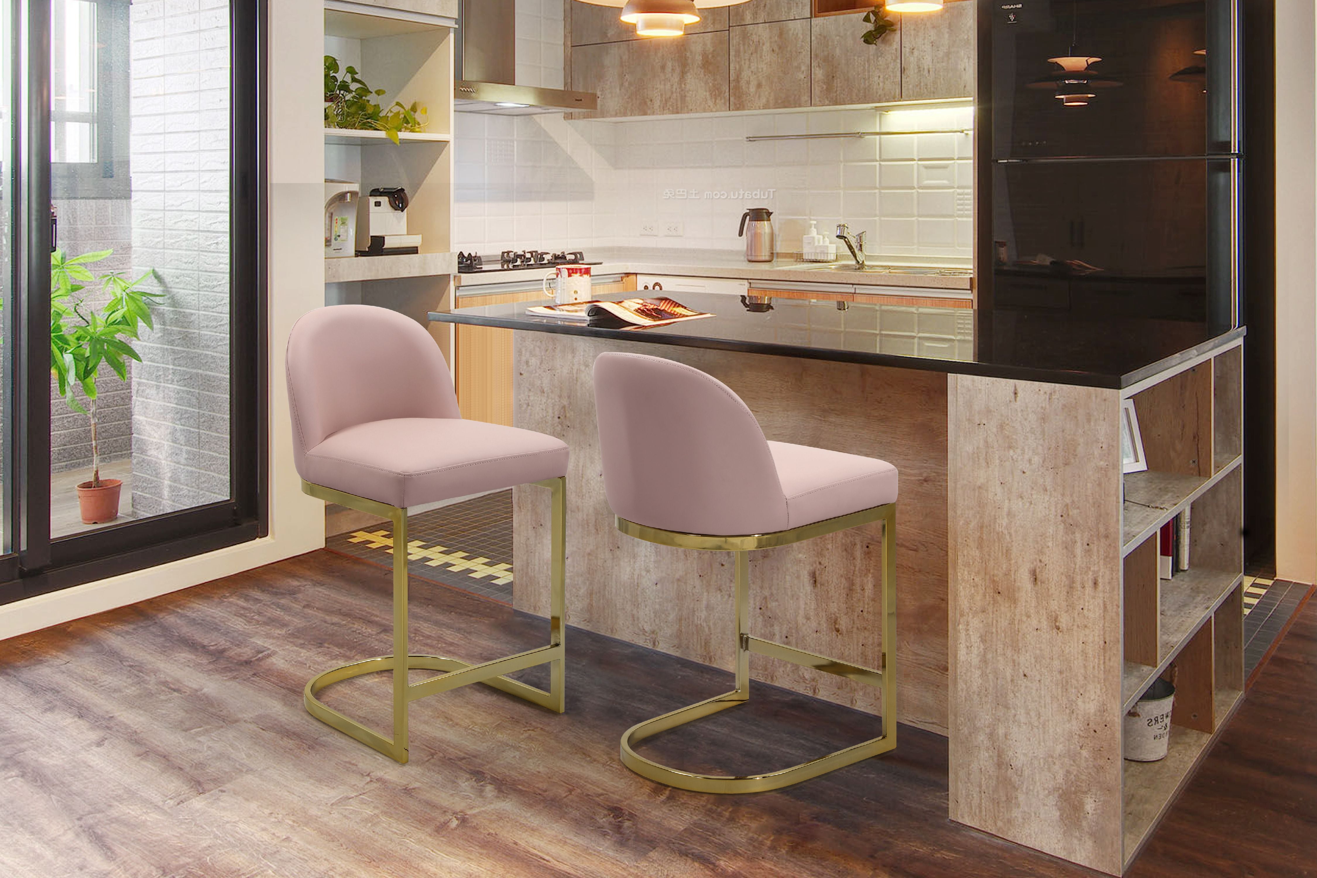 Chic Home Airlie PU Leather Upholstered Half-Moon Counter Stool ...