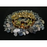 Falari Vintage Flower Bracelet Bangle Crystal Beads Hand-Painted Gold ...