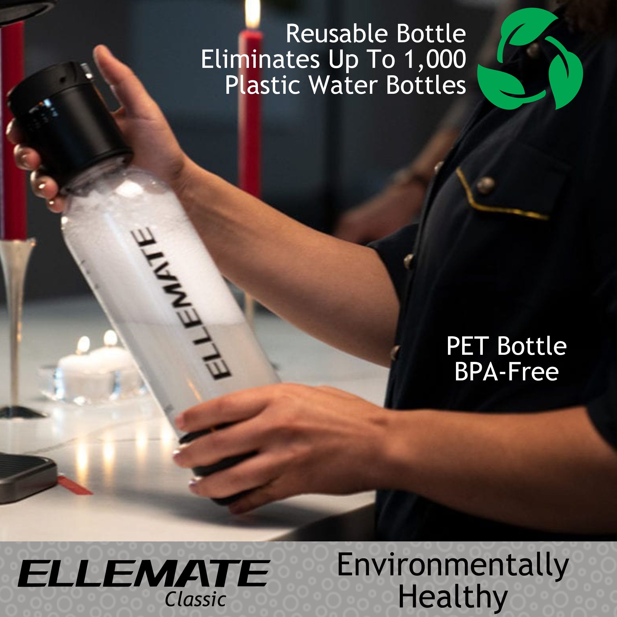 Buy Ellemate Classic Carbonated Drink Maker, Seltzer Water with One-Push Fizz Technology Black ...