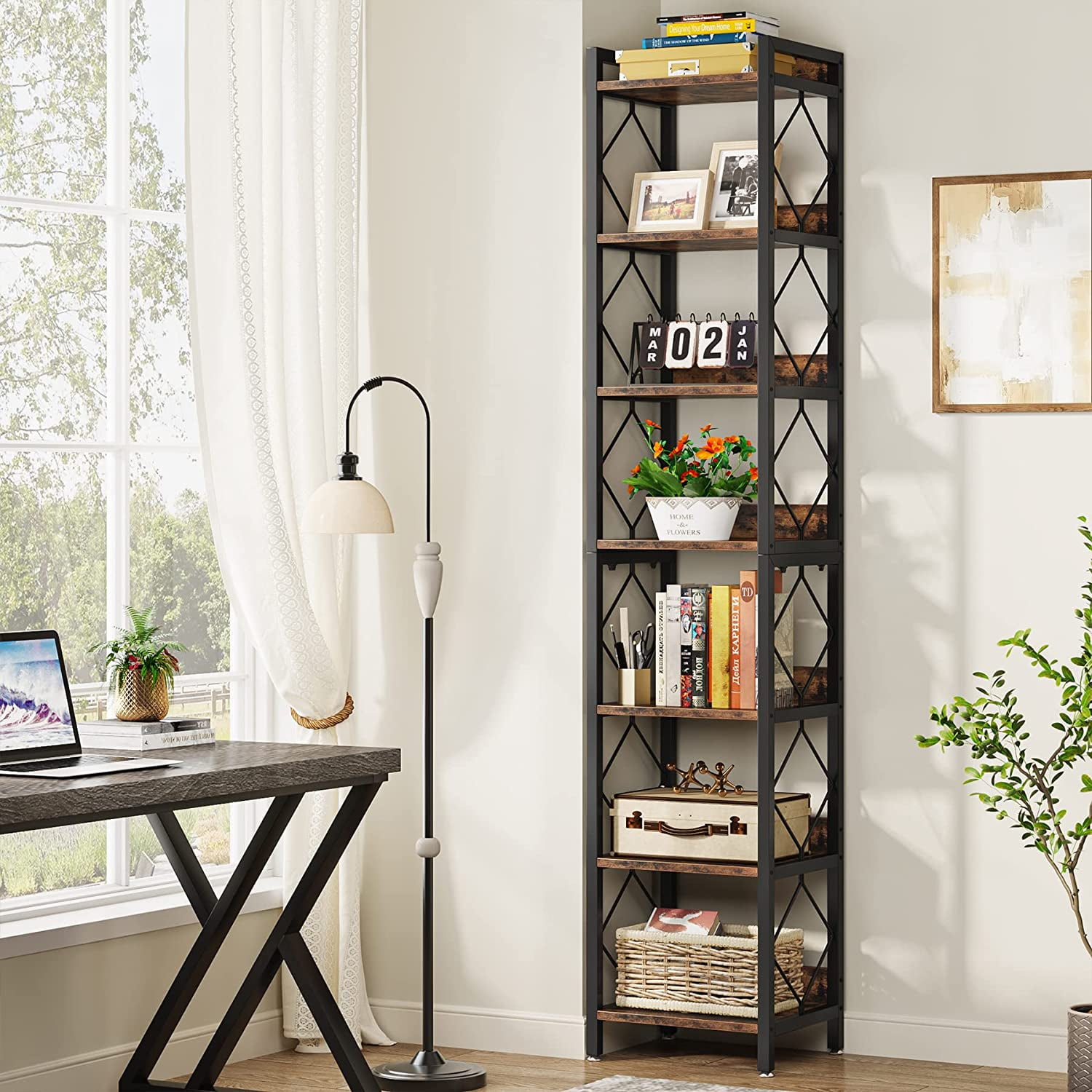 Click here for Tribesigns 78.7 Inch Extra Tall Narrow Bookshelf... prices