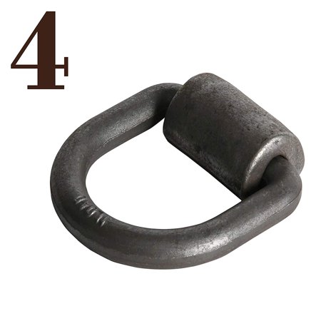 FOUR Weld-On D Ring Tie Down Anchors | 5/8" Forged Steel D Rings with ...