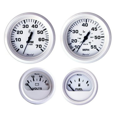 Faria Dress White 4" Gauge, 7000RPM Tachometer with System Check ...
