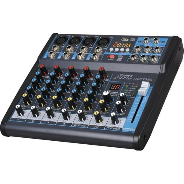 Audio2000'S AMX7322- Professional Six-Channel Audio Mixer with USB ...