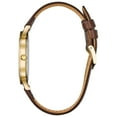Bulova Men's Classic Watch, Brown Leather Band, Gold-Tone Case, Blue ...