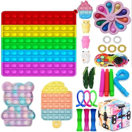 Big Fidget Pack, Pop Bubble Stress Relief Sensory Fidget HALO Set with ...