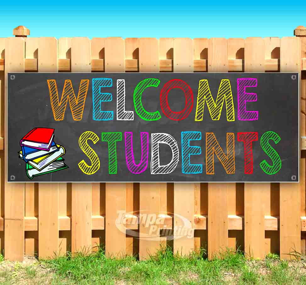Welcome Students 13 oz Vinyl Banner With Metal Grommets - Walmart.com
