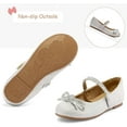 Kushyshoo Silver Girl's Bow Mary Jane Dress Shoes Ballet Princess Flats ...