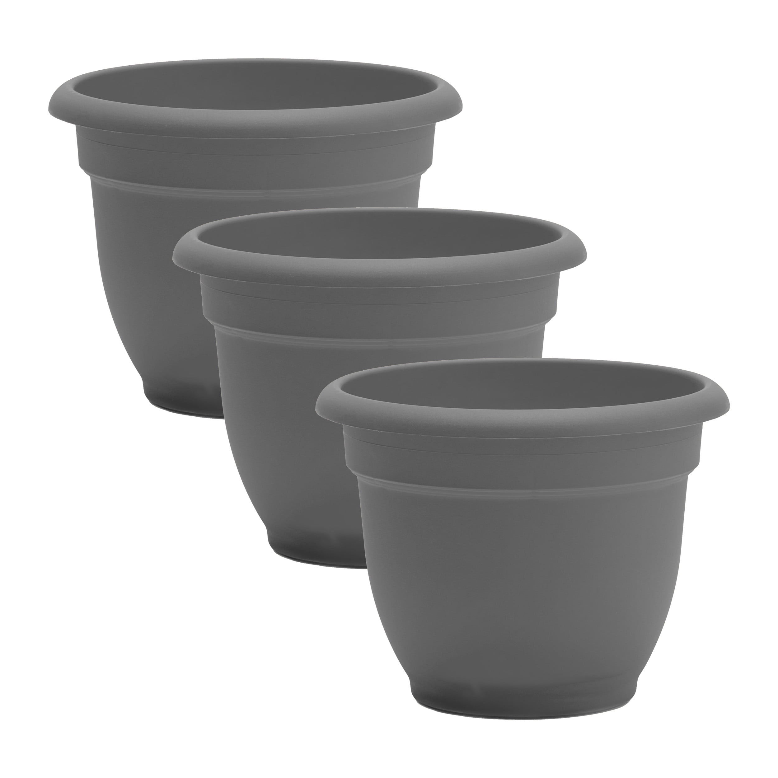 Bloem 6-in Ariana Plastic Round Planter 3-Pack with Self-Watering ...