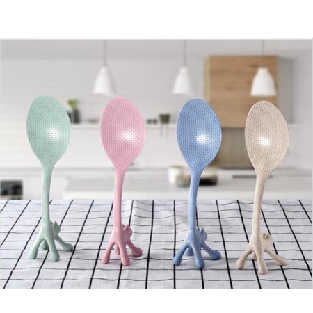 Cartoon Cute Cat Rice Spoon Wheat Straw Vertical Spoons Rice Server ...