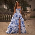 2026 New European and American Style Women's Pink Floral Strapless ...
