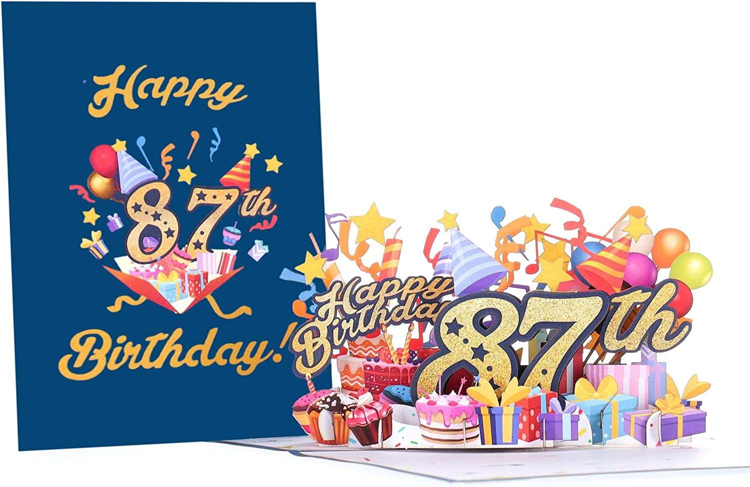 iGifts And Cards Happy 87th Blue Birthday 3D Pop Up Greeting Card ...