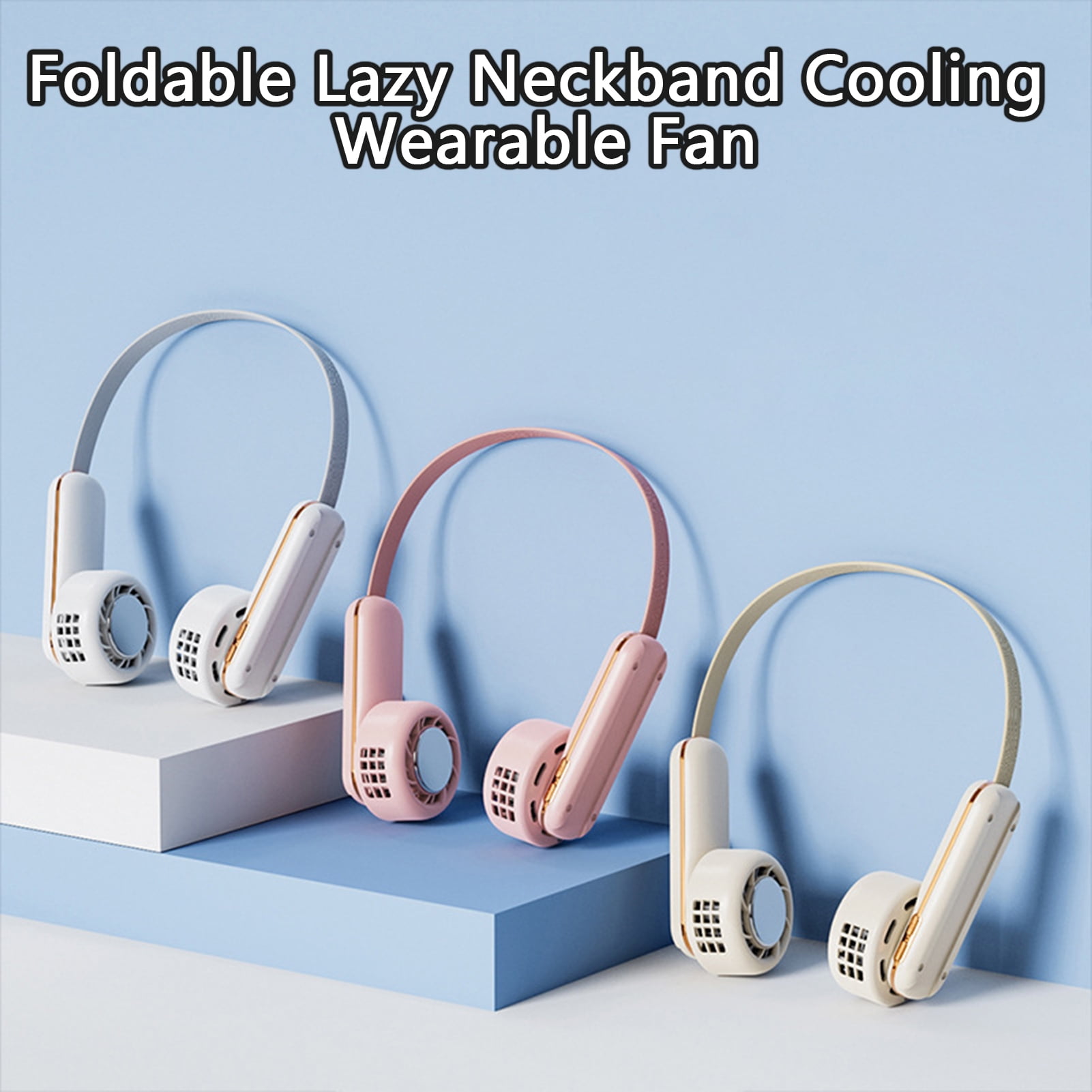 Hesroicy Neckband Fan Semiconductor Cooled Portable Lazy Neck Hanging ...