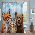 Cute Animals Shower Curtain for Bathroom, Watercolor Fox Bear Cartoon ...