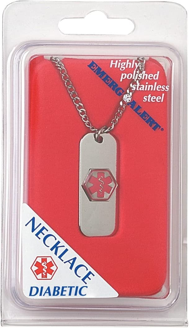 Diabetic Necklace, Raised Medical Alert Symbol, Easy to Identify ...