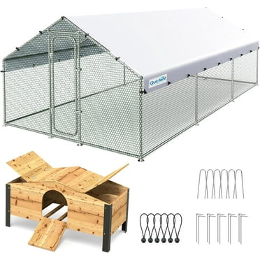 Walnest Walsport Backyard PVC Run Outdoor Walk-in Large Metal Chicken ...