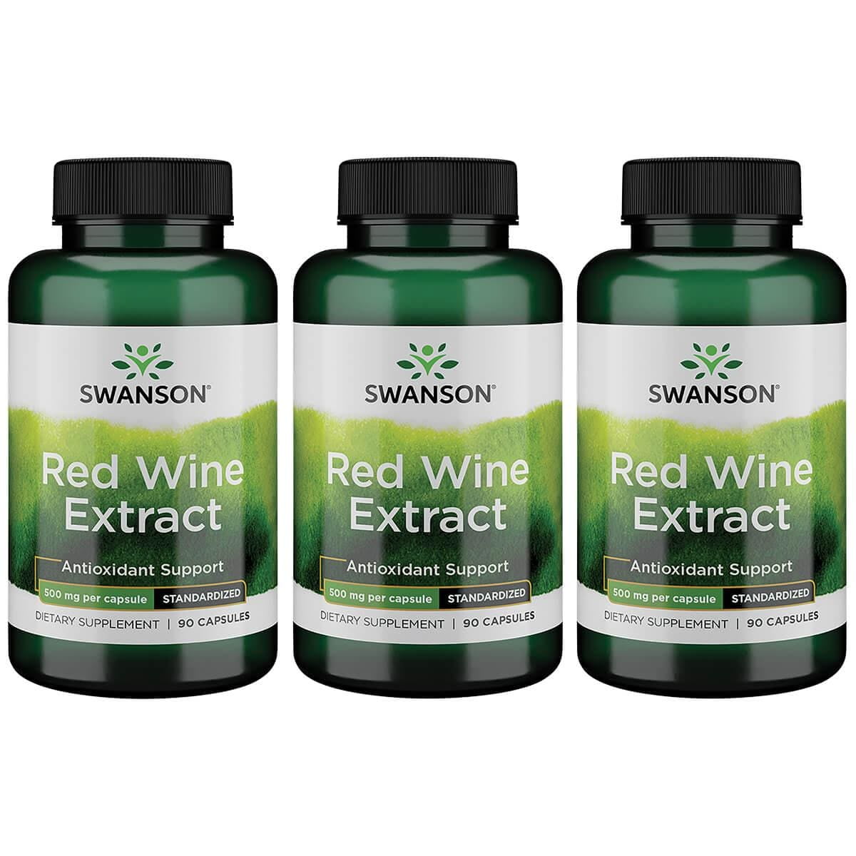 Swanson Red Wine Extract - Standardized 500 mg 90 Caps 3 Pack - Walmart.com