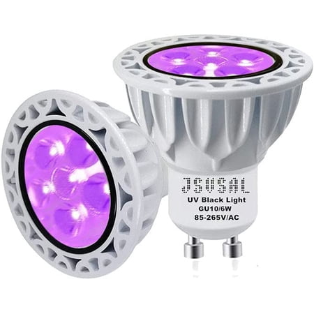 XBRW (2-Pack) Black Lights Bulb,AC 85-265V,6W,LED UV Light MR16 GU10 ...