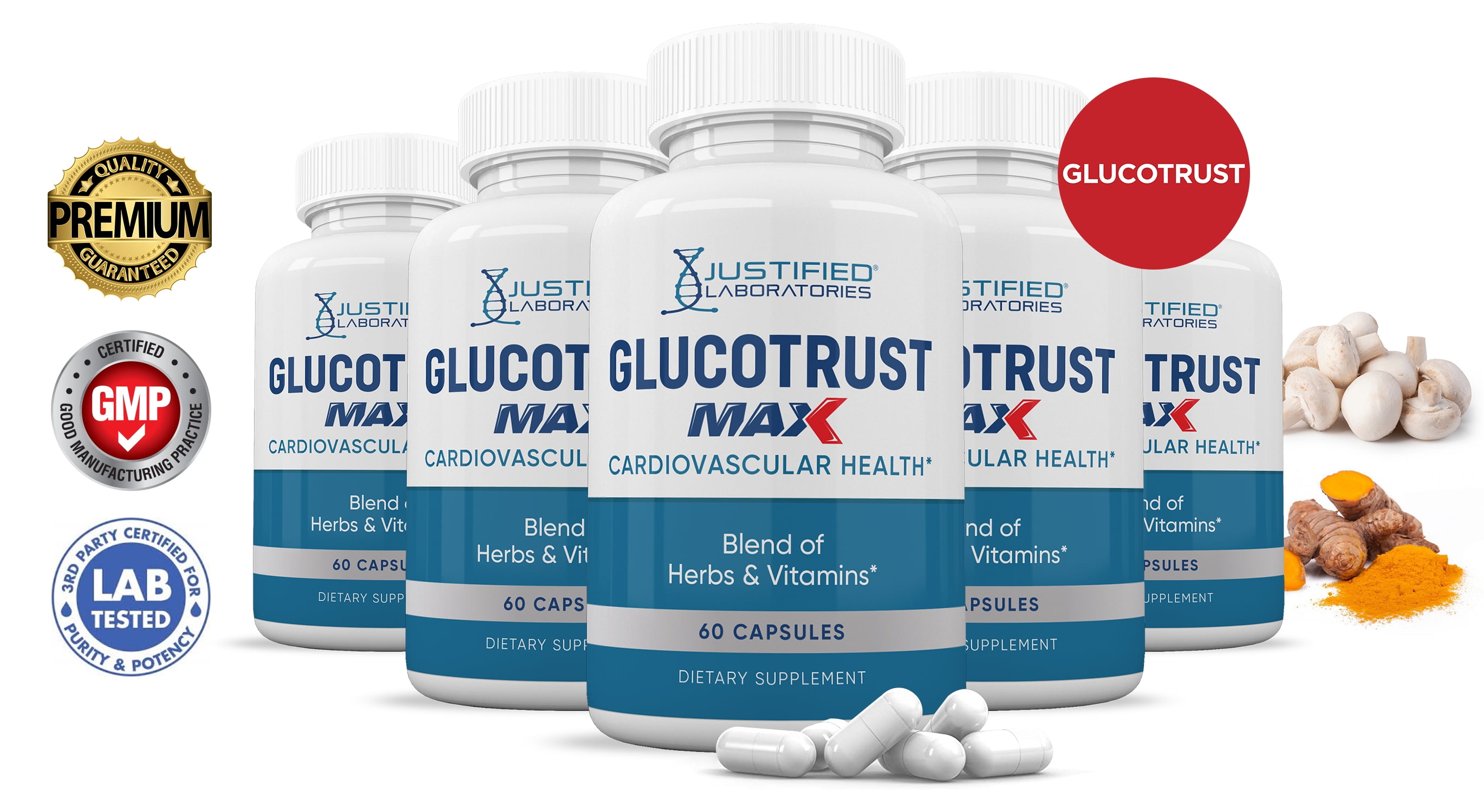 (5 Pack) Glucotrust Max Advanced Formula 1295MG 300 Capsules - Walmart.com