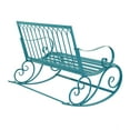 DecMode Metal Rocking Outdoor Bench, Teal - Walmart.com