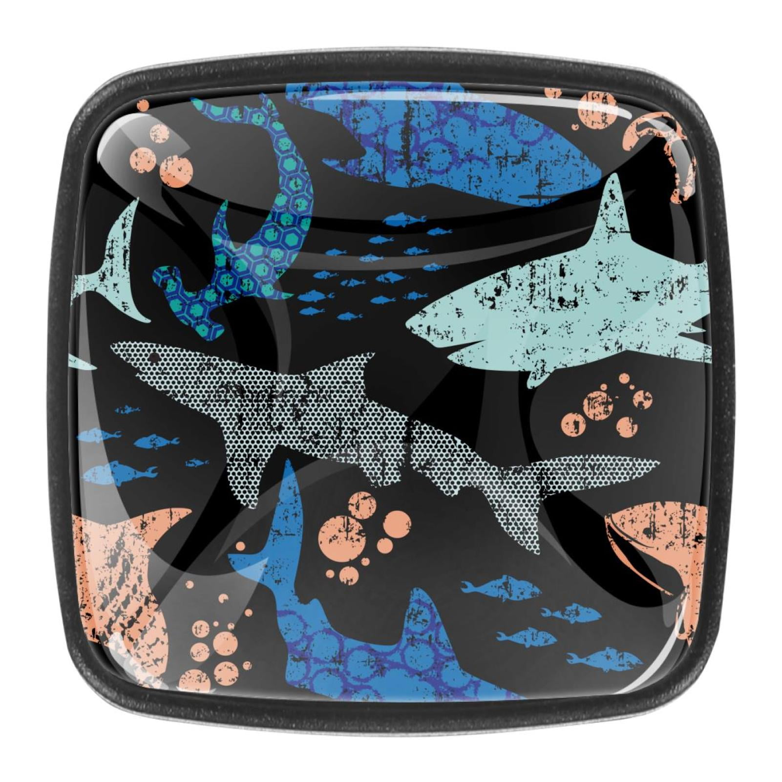 4 Pcs Square Cabinet Handle Cupboard Knob Drawer Pulls Handle Shark ...