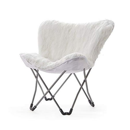 Fur Butterfly Chair - White | Walmart Canada
