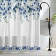 Blue Rose Shower Curtains for Bathroom, Country Blue Flower Floral ...