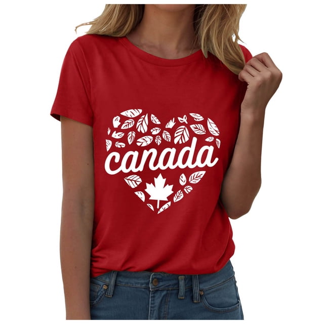 Leey-World Plain Tshirts for Women Womens Canada Short Sleeve Canada ...