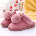 Women House Slippers Winter Cozy Cute Furry Bunny Animals Home Slipper ...