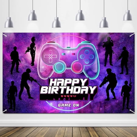 Video Game Happy Birthday Backdrop Gaming Theme Party Photography ...