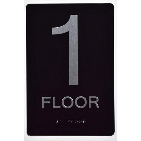 Floor Number Sign -1ST Floor Sign(Aluminium, Black/Silver,Size 6x9) The ...