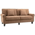 "HOMCOM Modern 3-Seater Sofa, 78"" Padded Couch with 2 Pillows ...