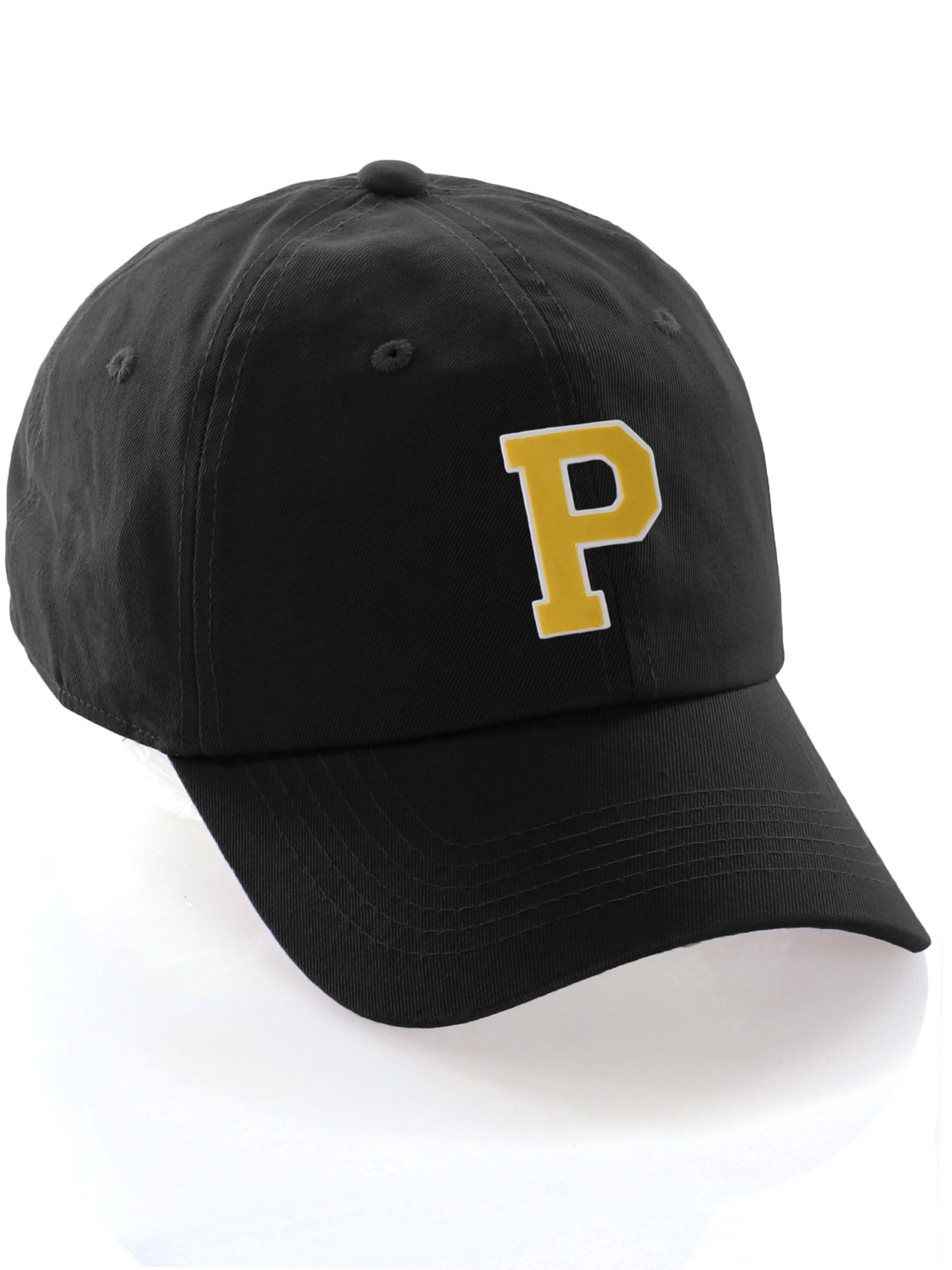 Customized Letter Intial Baseball Hat A to Z Team Colors, Black Cap ...
