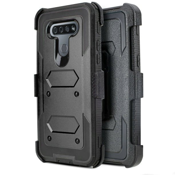 for LG K51 Q51 Phone Case Dual Layer Full-Body Rugged Clear Back Case ...