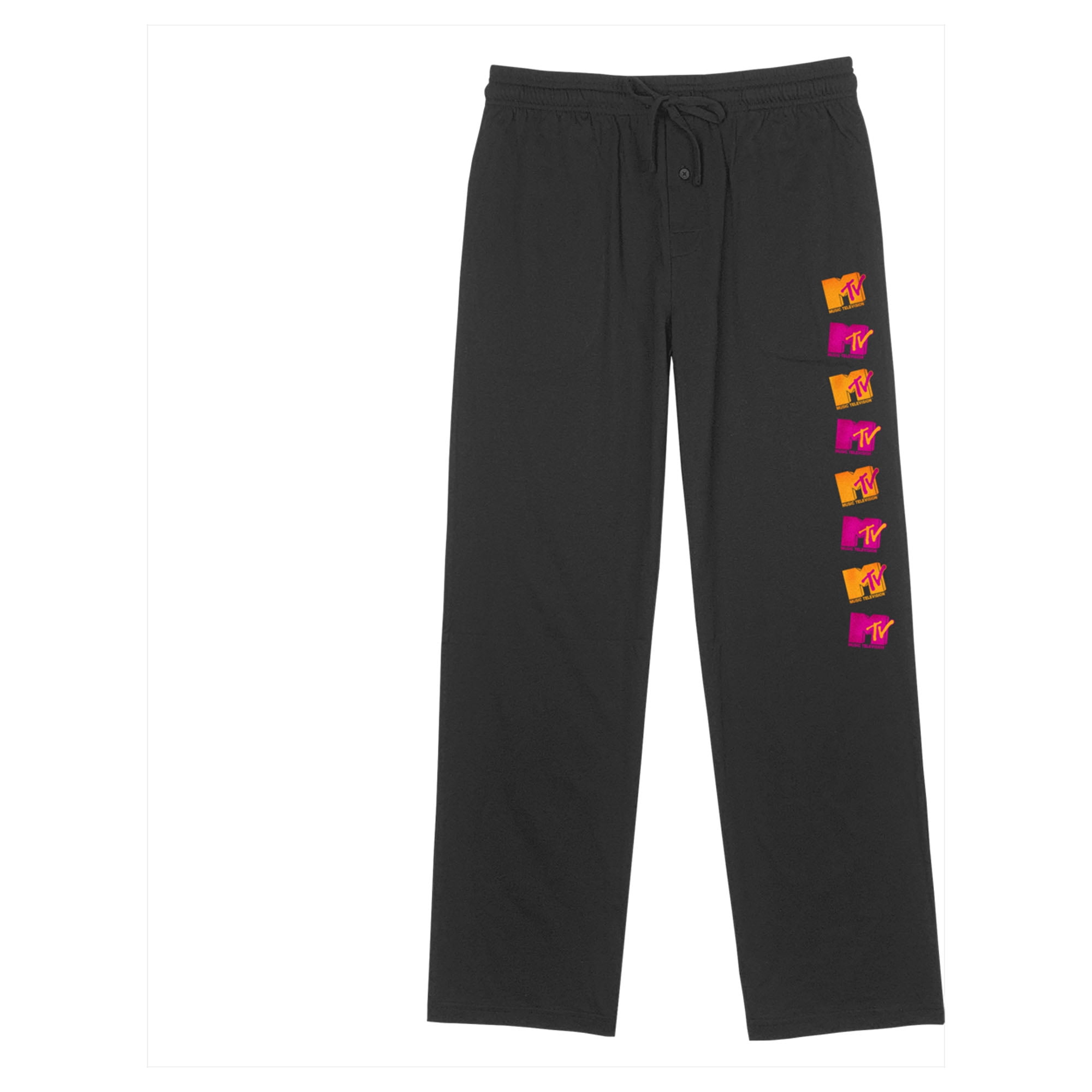 Men's MTV Bright Logo Stack Lounge Pants Black X Large - Walmart.com