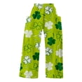 BLOCLOALO Shamrock Print Pants Travel Pants Green Clover Print Pants ...