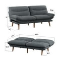 CHITOOMA 66" Futon Sofa Bed, Grey Corduroy Futon Sleeper Sofa Loveseat ...