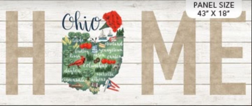 Ohio Bicentennial 1803-2003 fabric panel Ohio statehood fabric ...