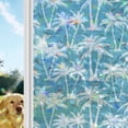 Blue Palm Tree Window Privacy Film Summer Tropical Country Coastal ...