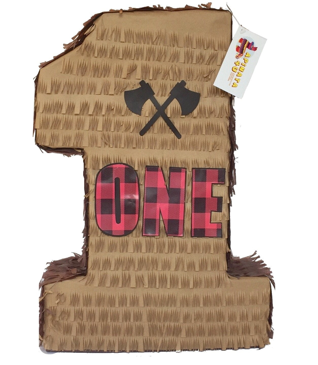 APINATA4U Tan Color Number One Pinata Lumberjack Theme ONE - Walmart.com