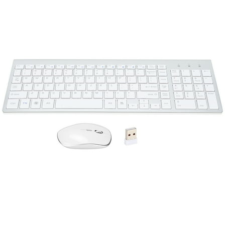 QIILU Keyboard Mouse Combo 2.4Ghz Wireless Scissor Stylish Compact ...