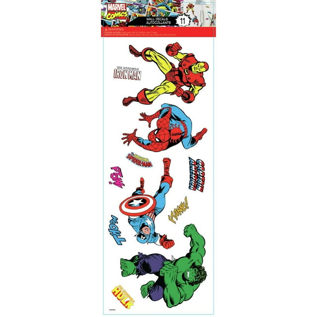 Marvel Classics Peel & Stick 11 Wall Decals Capt America Iron Man ...