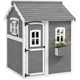 Outsunny Children's Indoor/Outdoor Backyard Cottage Playhouse, Suitable ...